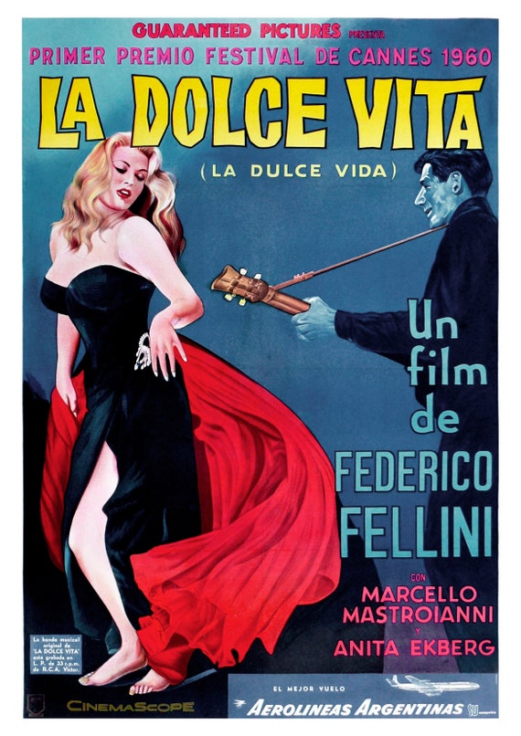 La Dolce Vita Poster Copy Of La Dolce Vita Poster Print 30x40cm