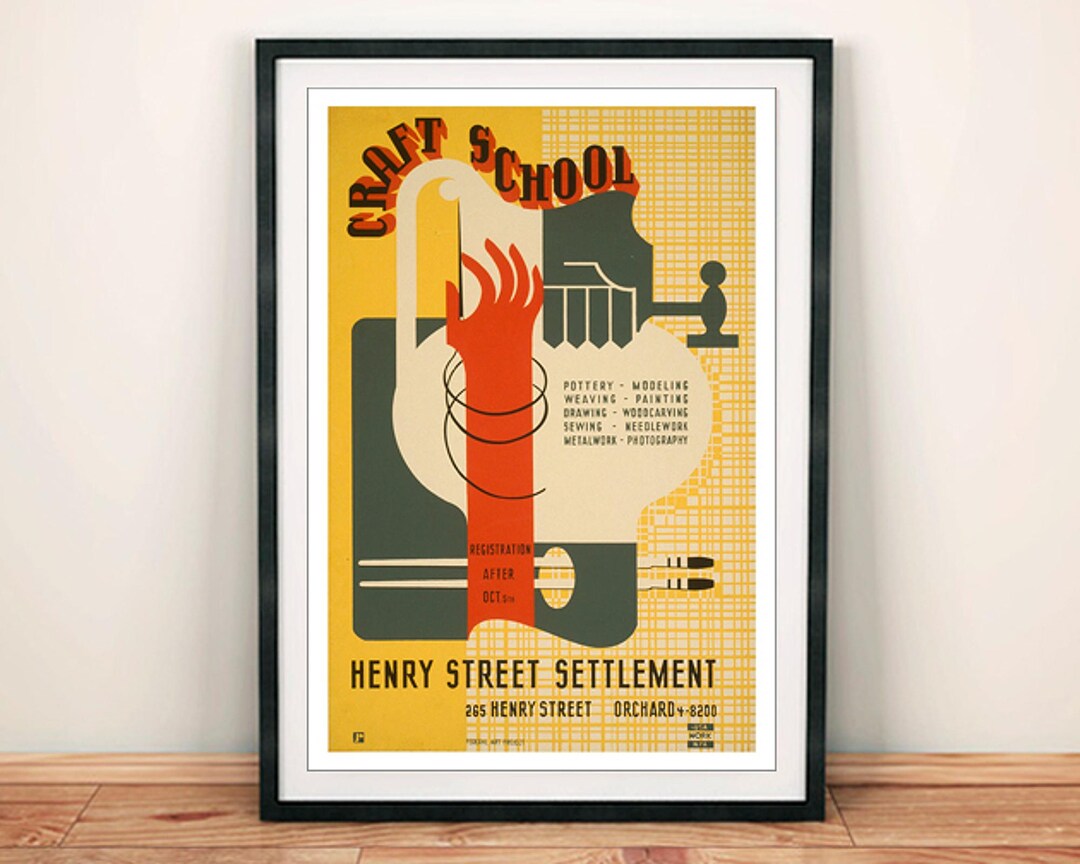 Craft School Poster: Vintage Arts and Crafts Advertisement Print - Etsy UK