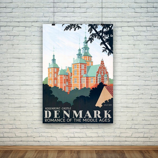 Denmark Vintage Poster - Etsy