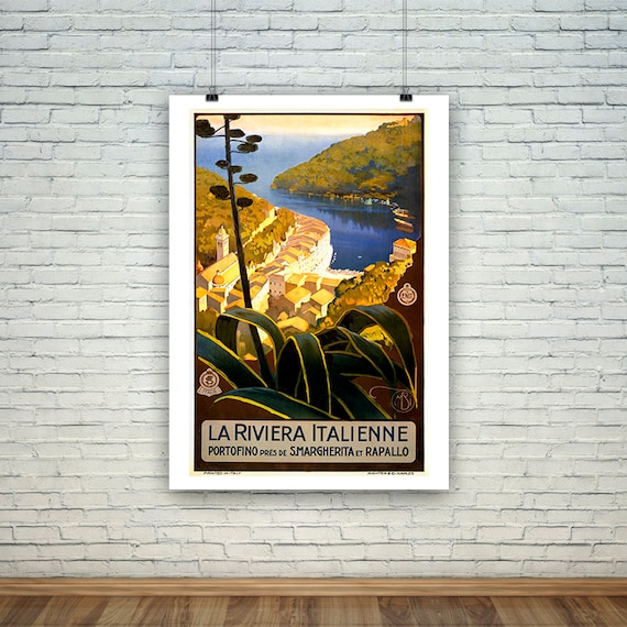 Italian Riviera Poster: Vintage Italy Travel Print - Etsy UK