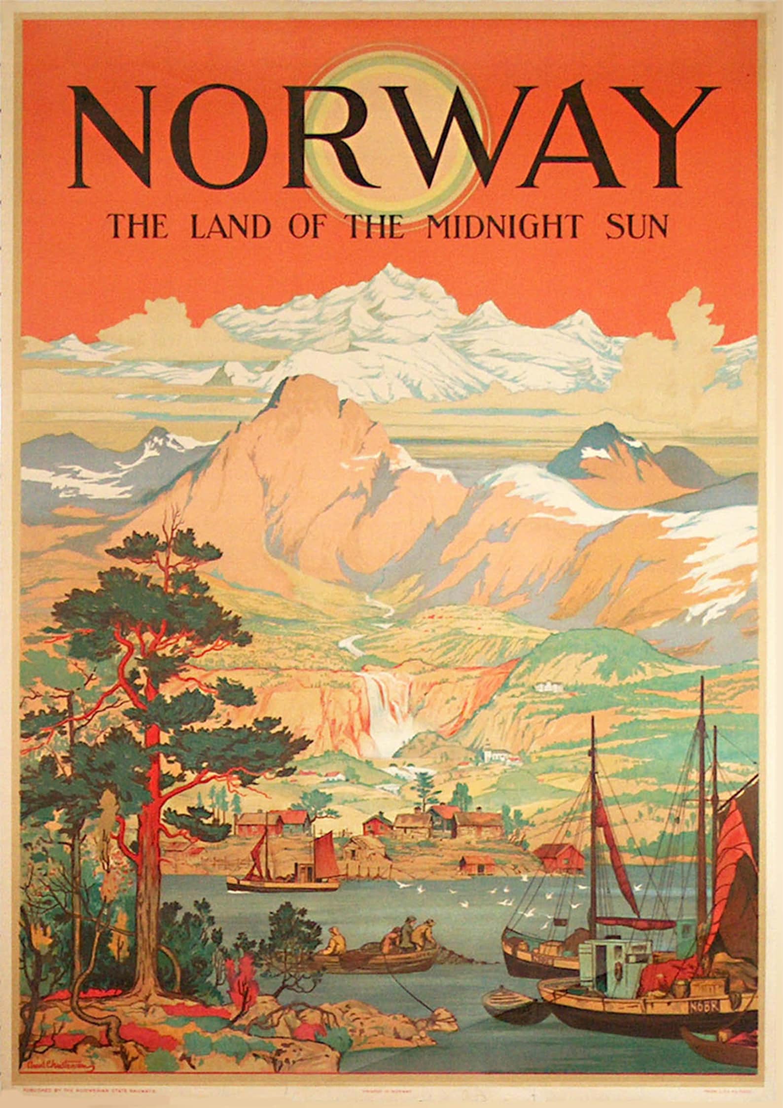 Norway Print: Vintage Scandinavian Travel Poster - Etsy