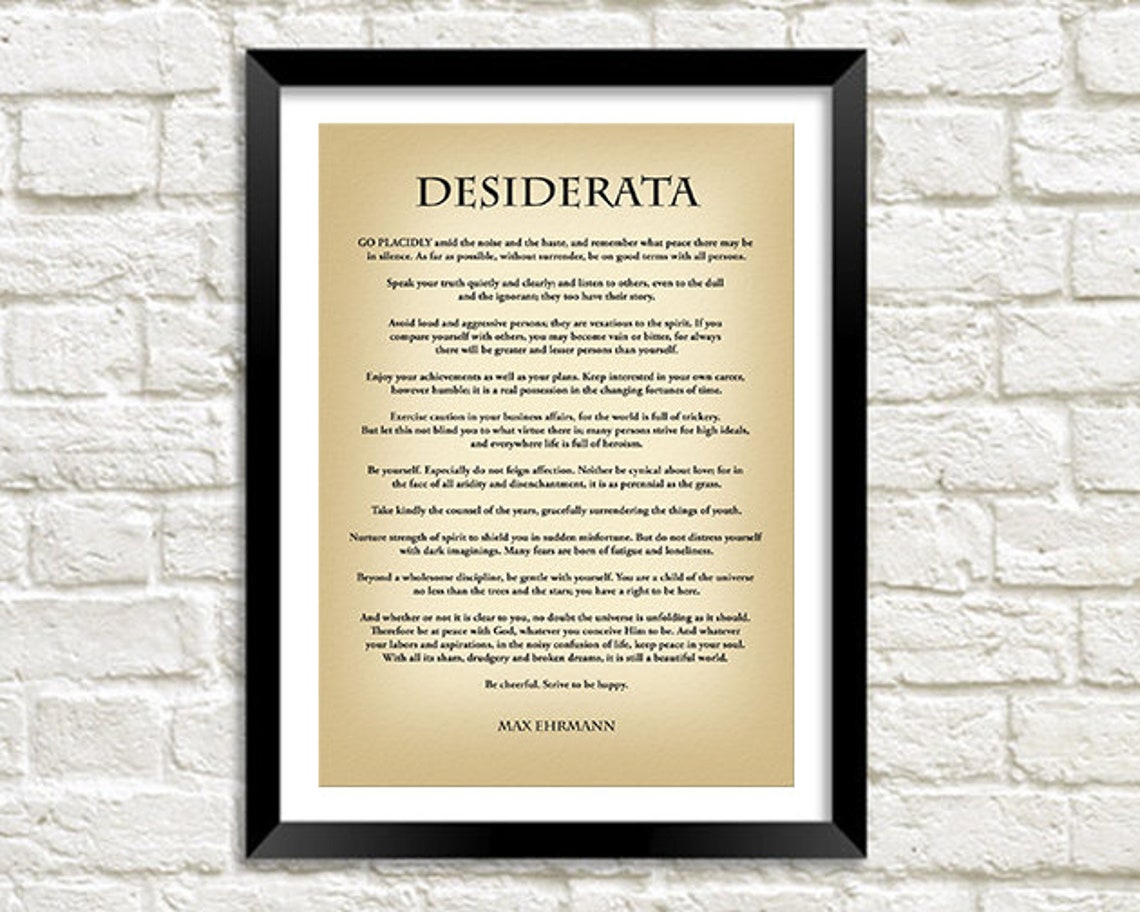 Poetry Print: Desiderata Poem Art Illustration | Etsy