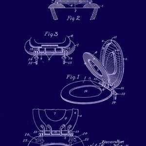 Toilet Patent Prints: Bathroom Blueprint Art - Etsy