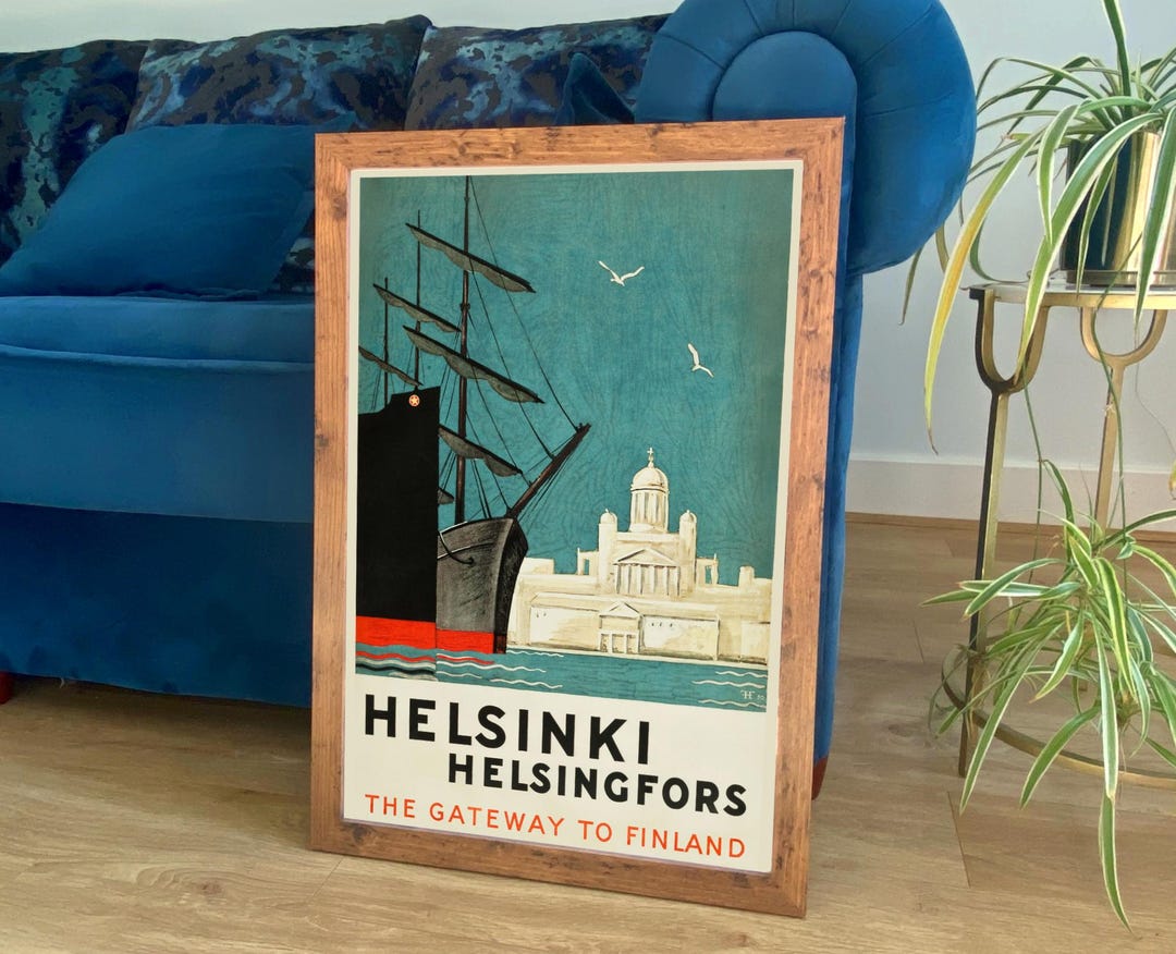 Helsinki Print: Vintage Finland Helsingfors Travel Poster - Etsy