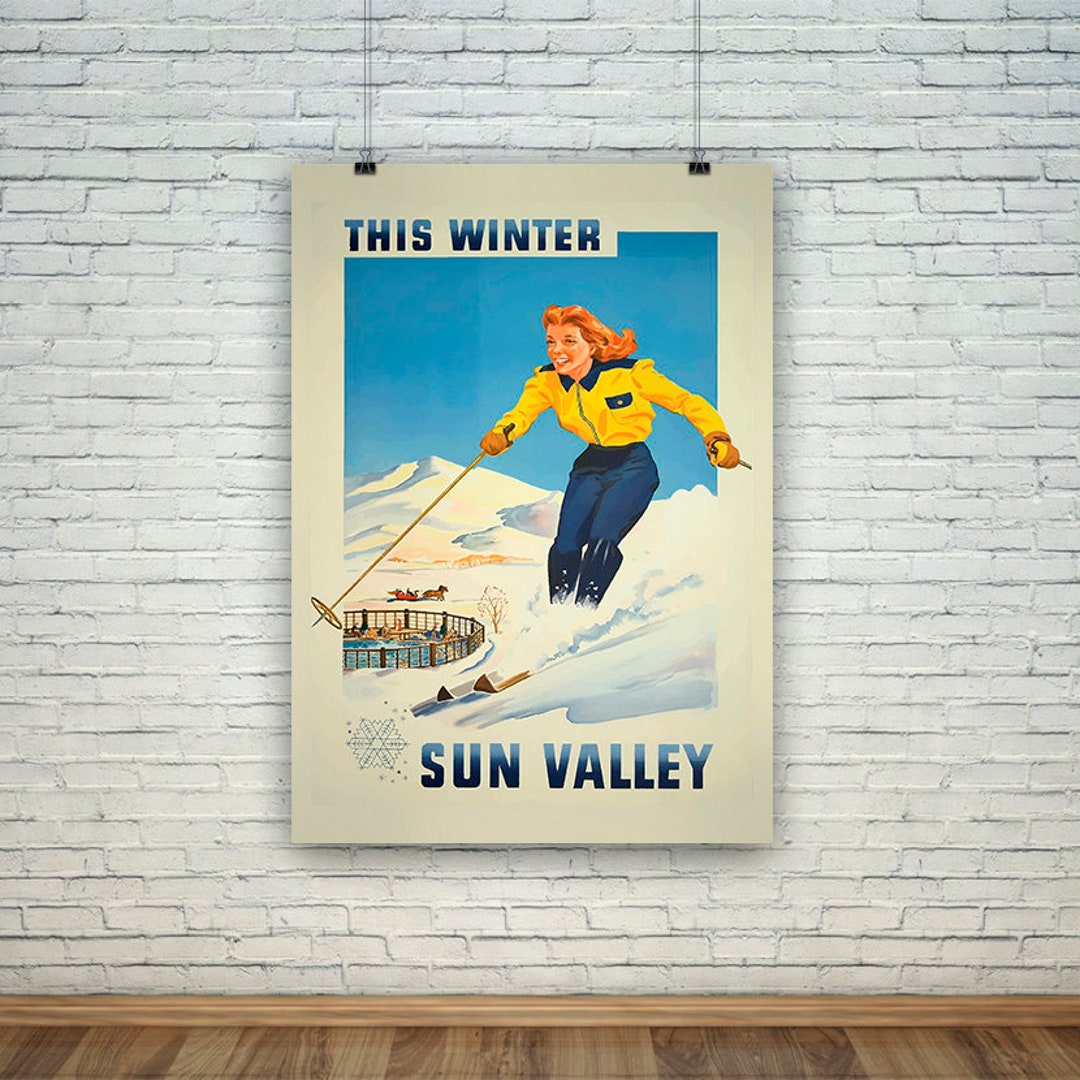 Sun Valley Poster: Vintage American Ski Resort Travel Print - Etsy