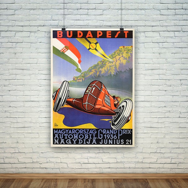 Vintage Motor Racing Poster - Etsy