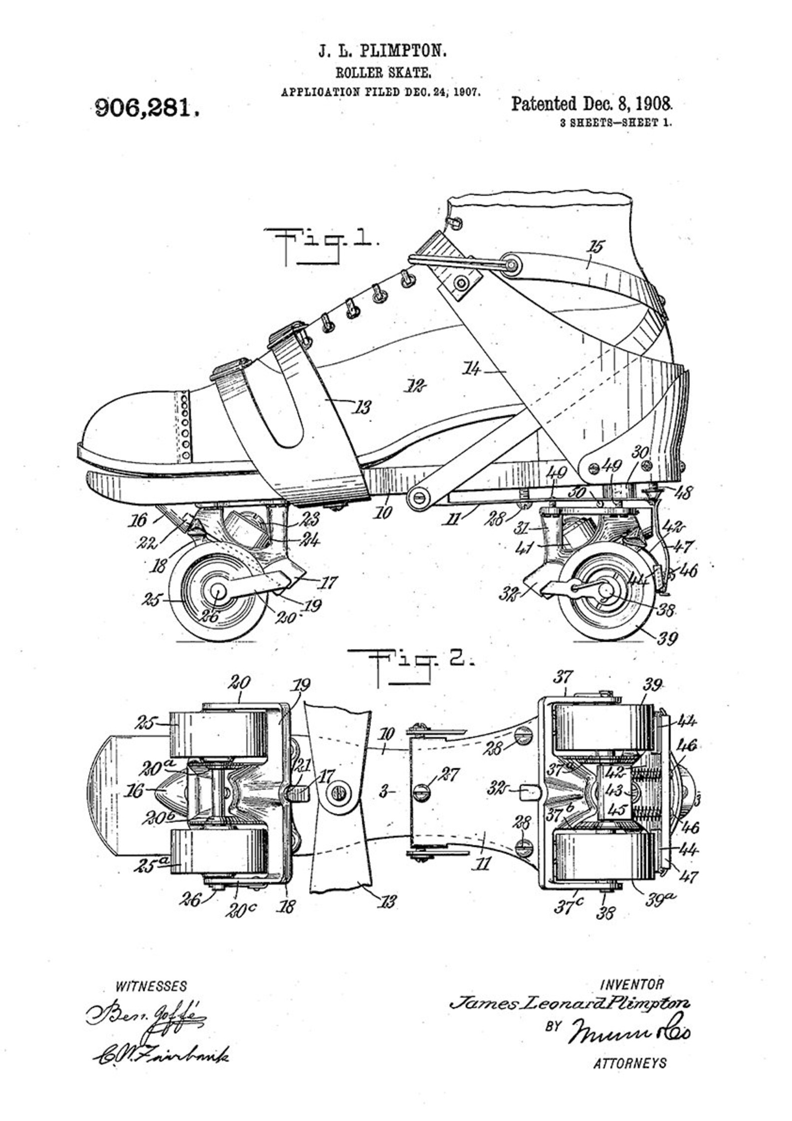 Rollerskating Patent Print: Skate Boot Blueprint Art - Etsy