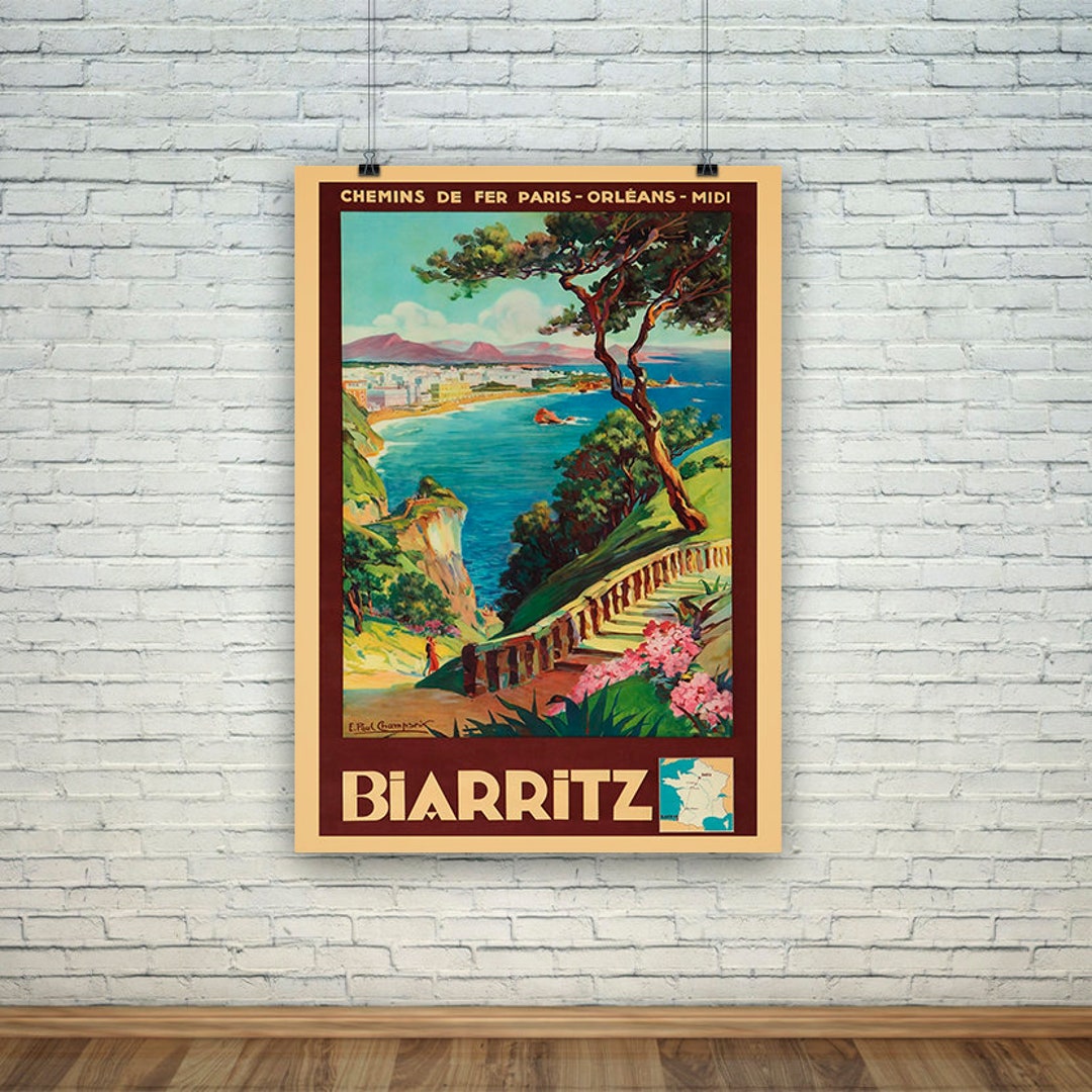 Biarritz Poster: Vintage South of France Travel Print - Etsy