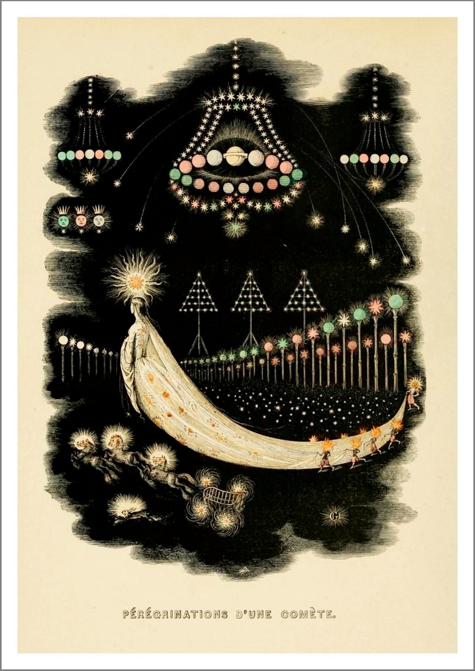 Comet Print: Vintage Literary Art Illustration | Etsy
