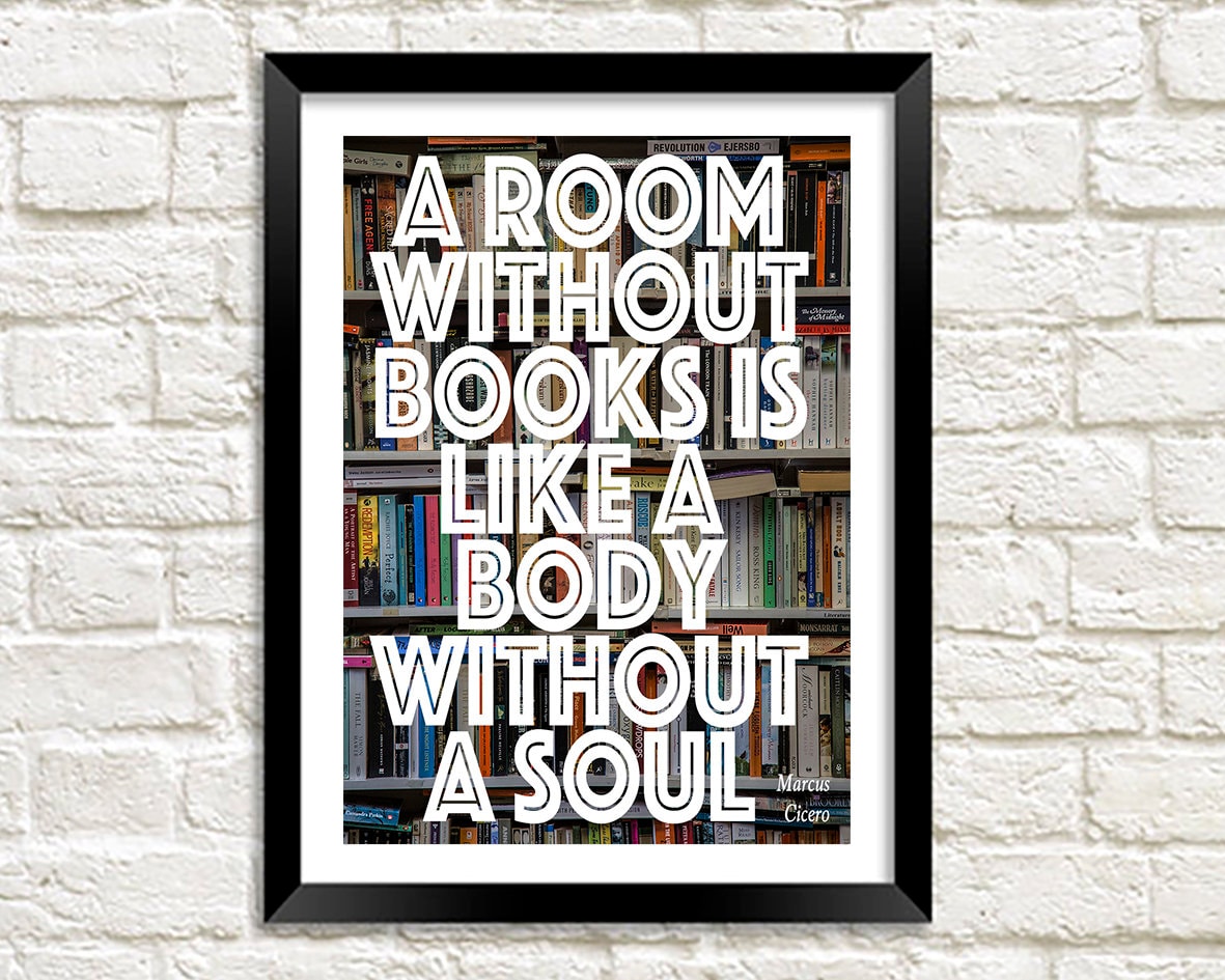 A Room Without Books: Like a Body Without a Soul Typography | Etsy