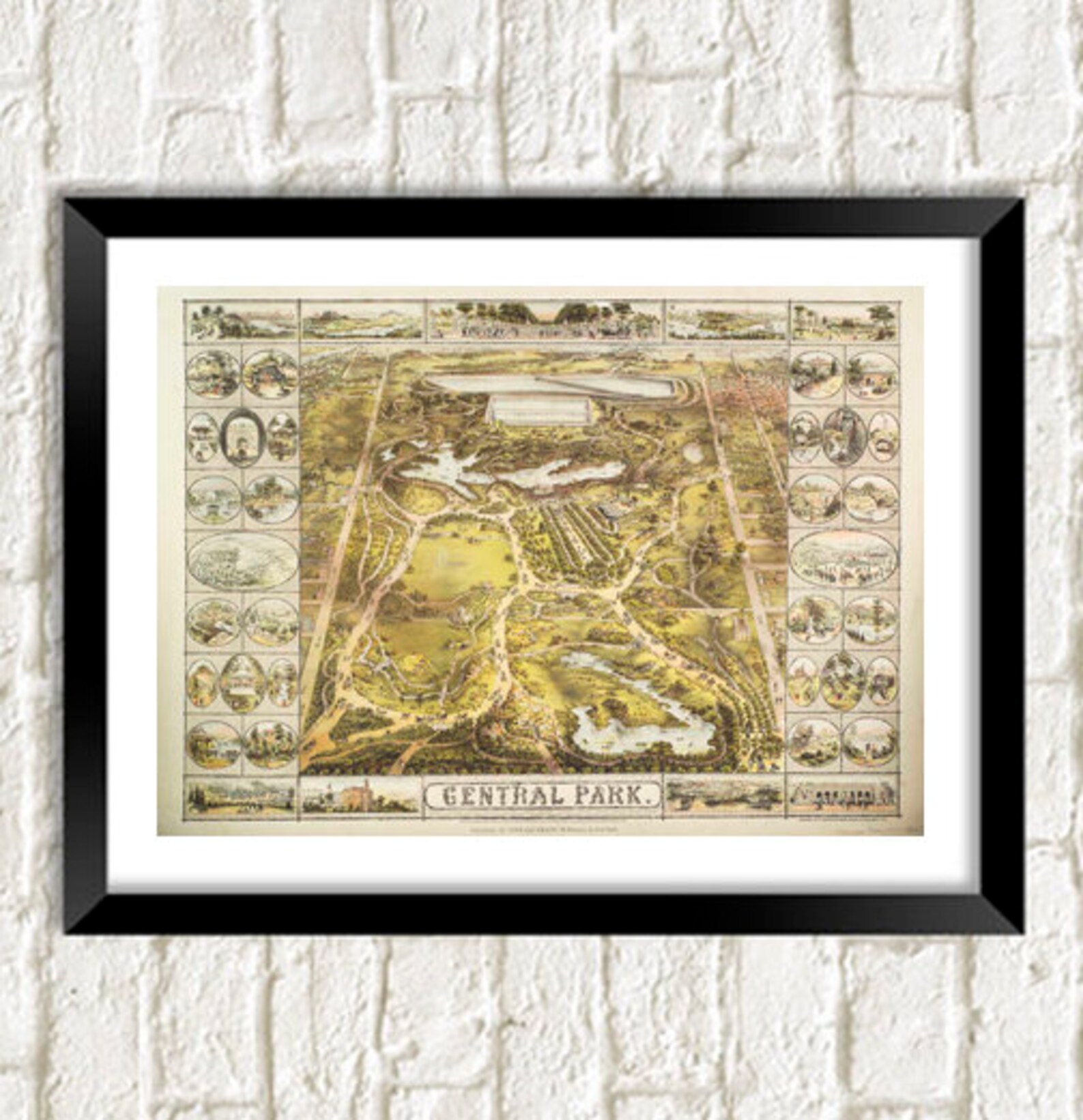 Central Park Map Print: Vintage New York Art Illustration - Etsy
