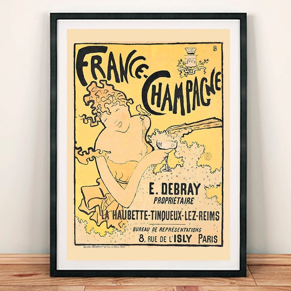 Champagne Poster - Etsy