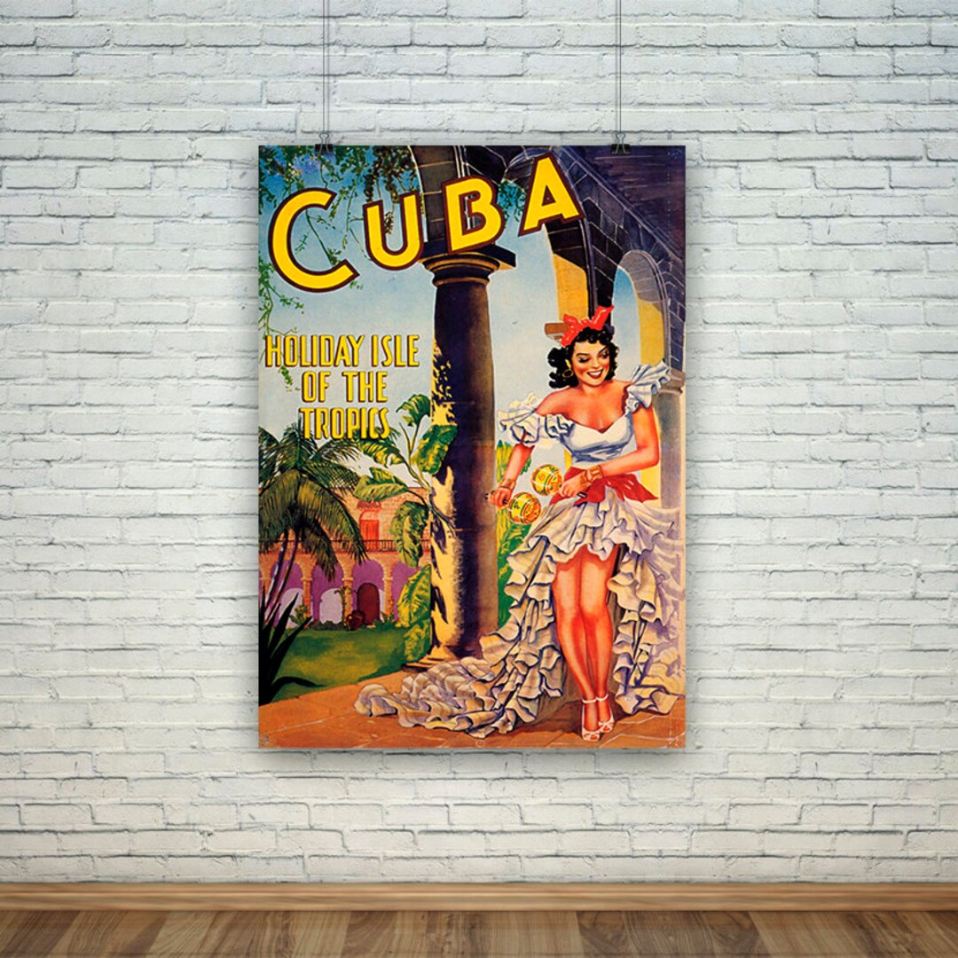 Cuba Print: Vintage Tropical Travel Poster - Etsy