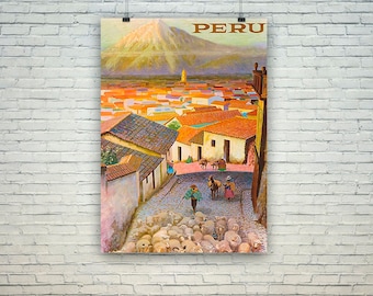 Brazil Print: Vintage South American Travel Poster | Etsy