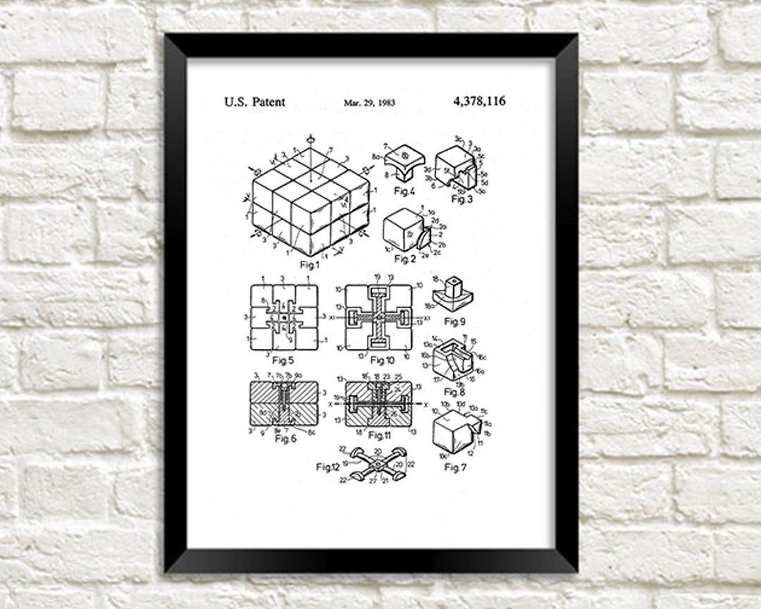 Toy Cube Patent: Retro Puzzle Blueprint Art Poster - Etsy UK