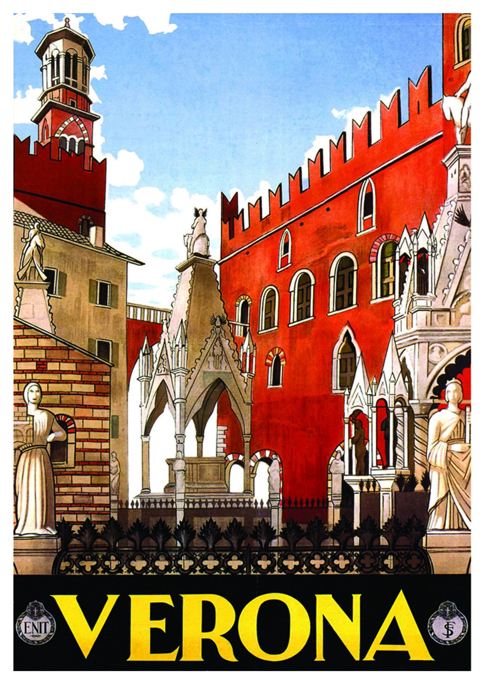 Verona Poster: Vintage Italian Tourism Travel Print - Etsy