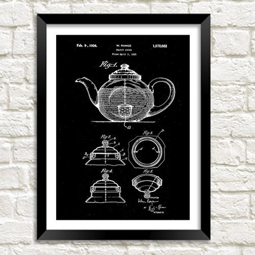 Tea Pot Patent Print: Tea-drinker Blueprint Art - Etsy