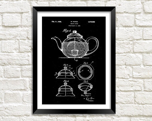Tea Pot Patent Print: Tea-drinker Blueprint Art | Etsy