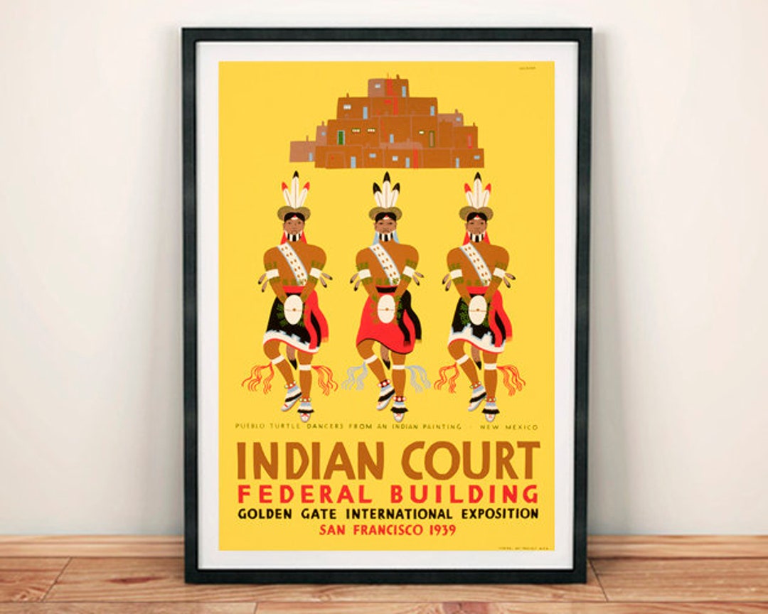 Indian Court Poster: Vintage Native Americn Exposition Print - Etsy