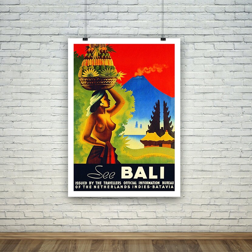 Bali Print: Vintage Indonesian Travel Poster - Etsy