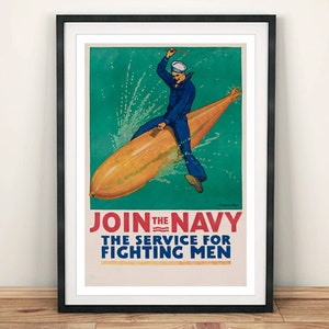 Join the Navy Poster: Sailor Recruitment Advert Print - Etsy