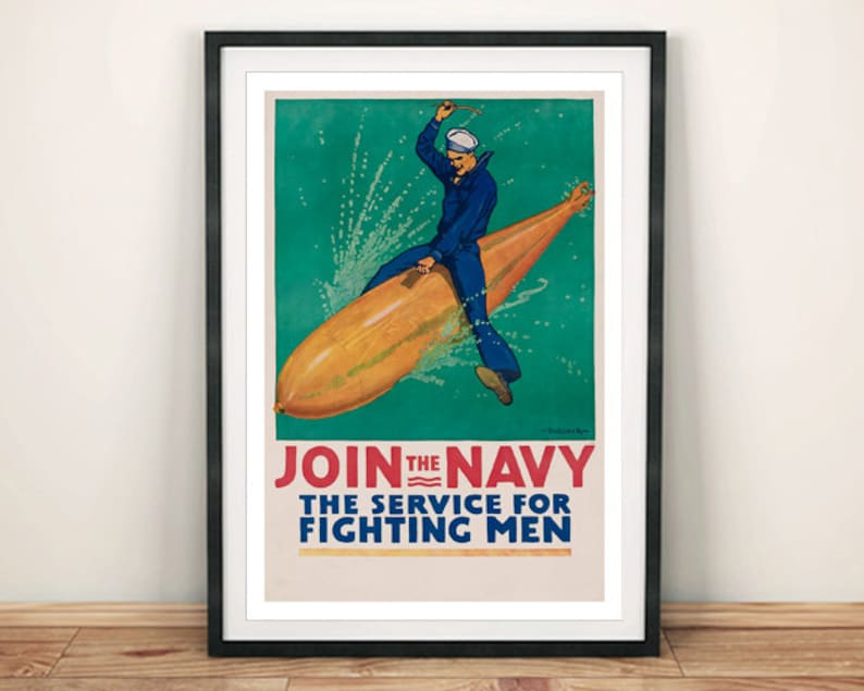 Join the Navy Poster: Sailor Recruitment Advert Print - Etsy