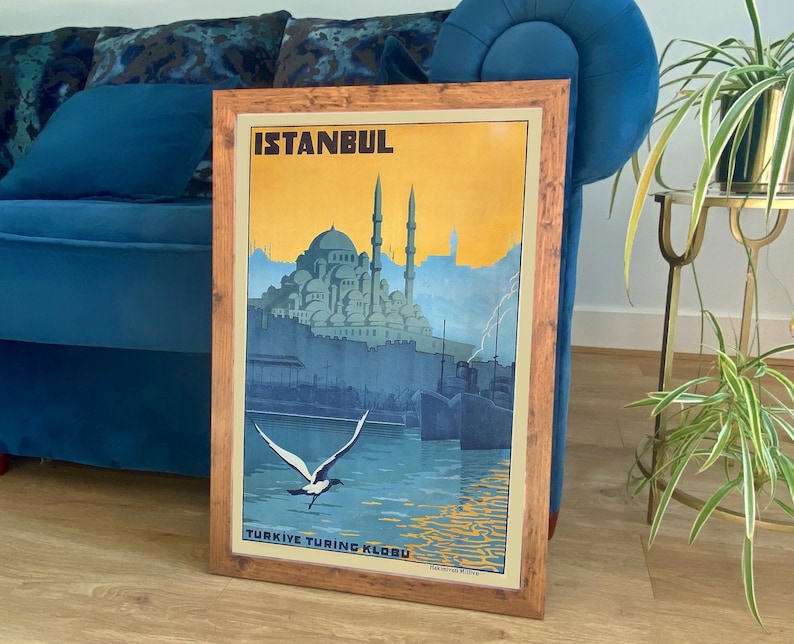 Istanbul Poster: Vintage Turkey Bosphorus Travel Poster - Etsy