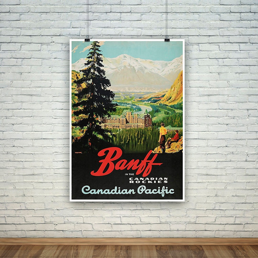 Banff Travel Poster: Vintage Canadian Ski Resort Tourism Print - Etsy