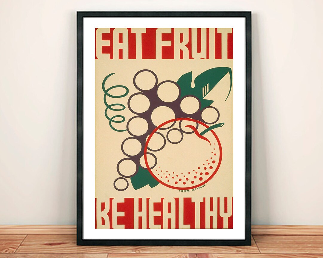 Eat Fruit Poster: Federal Art Project Healthy Eating Art Print - Etsy