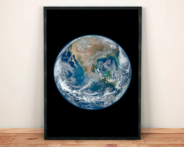 NASA Earth Photograph: Blue Marble World From Space Poster - Etsy