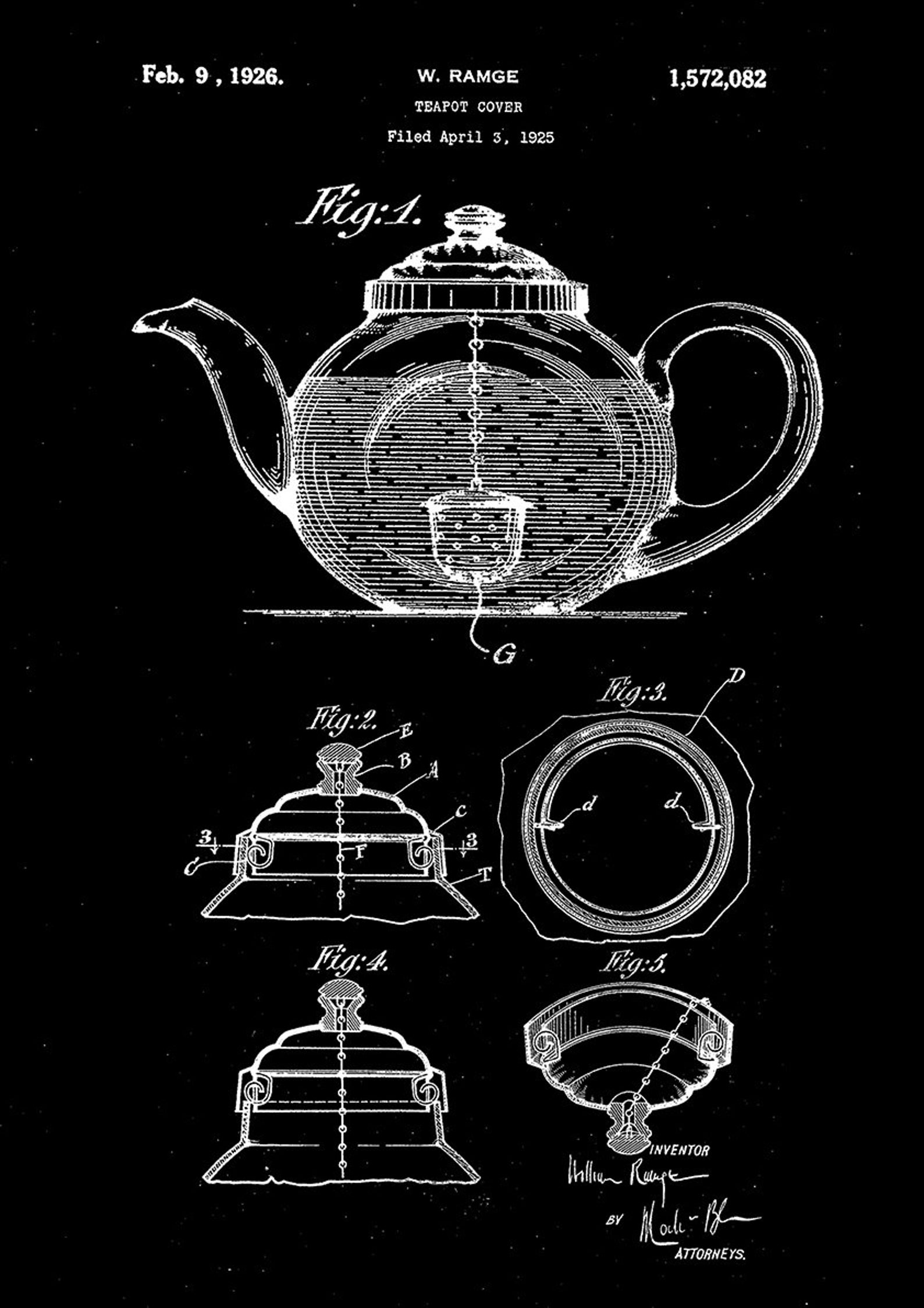 Tea Pot Patent Print: Tea-drinker Blueprint Art - Etsy
