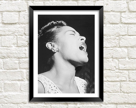 Billie Holiday Prints: Black and White Jazz Singer Portrait | Etsy UK