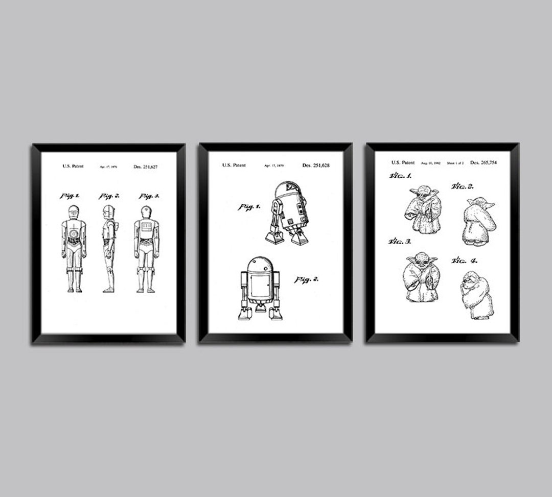 Star Wars Patent Prints: C-3PO, R2-D2 and Yoda Blueprints - Etsy