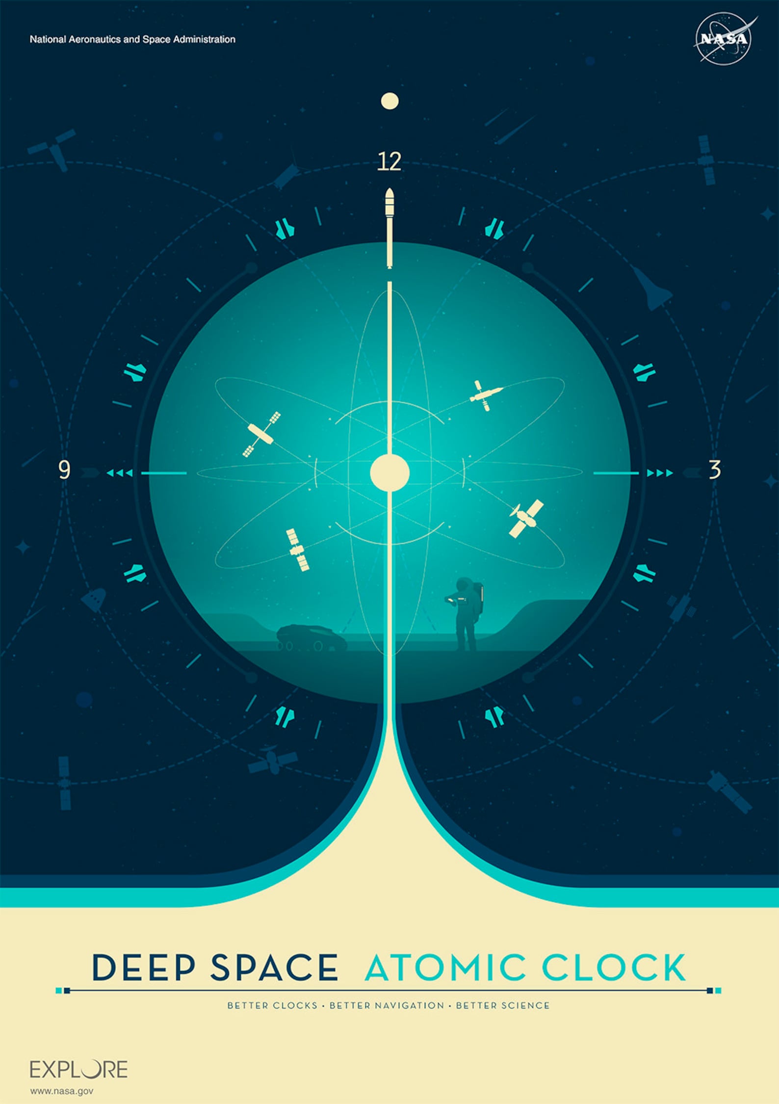 NASA Posters: Deep Space Atomic Clock Prints JPL Visions of - Etsy