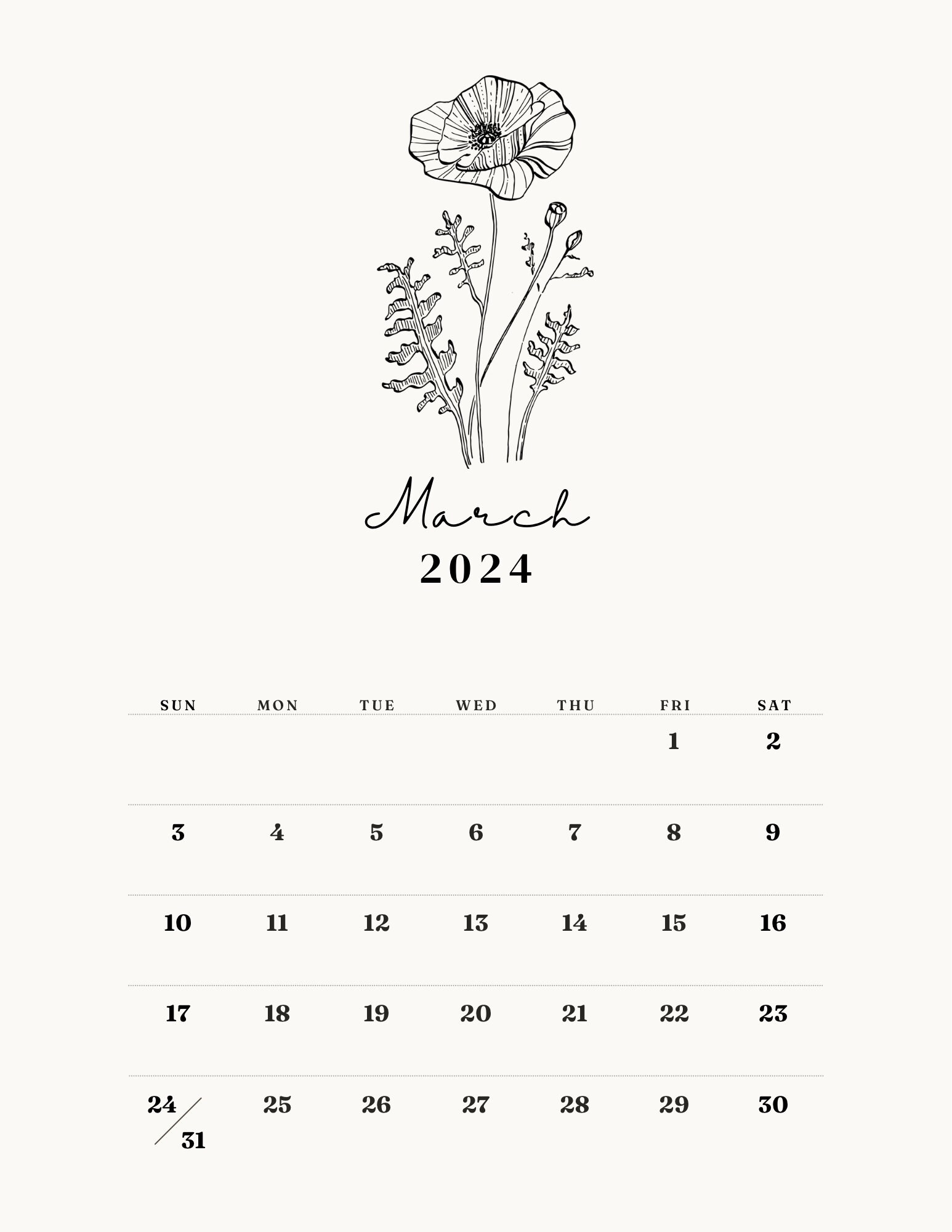 Floral Wall Calendar - Etsy