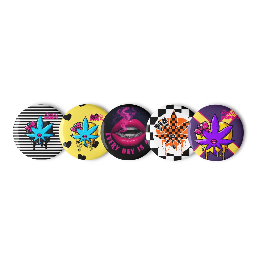 Pretty Dope Tm 5-pack Leaf Pins - Etsy