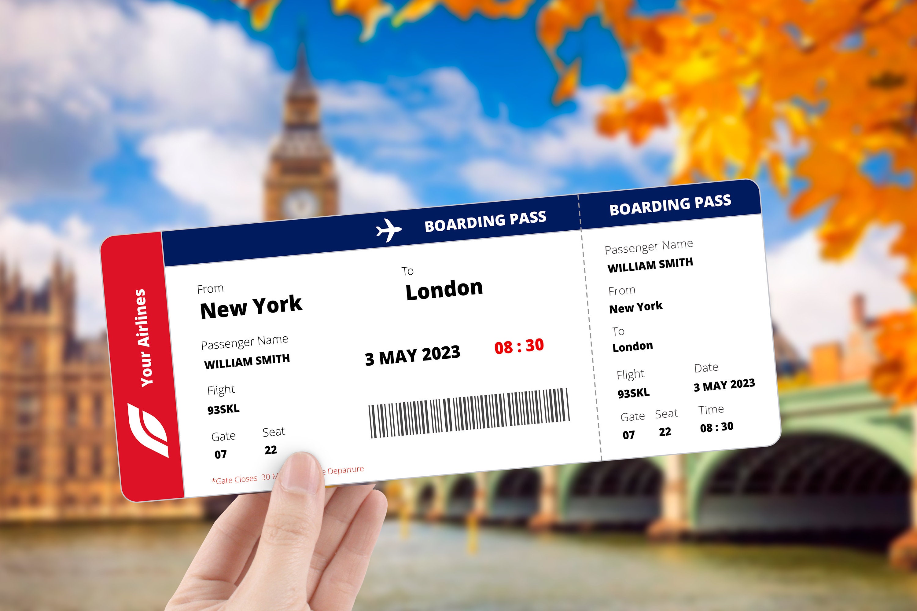 Vintage Plane Ticket Template