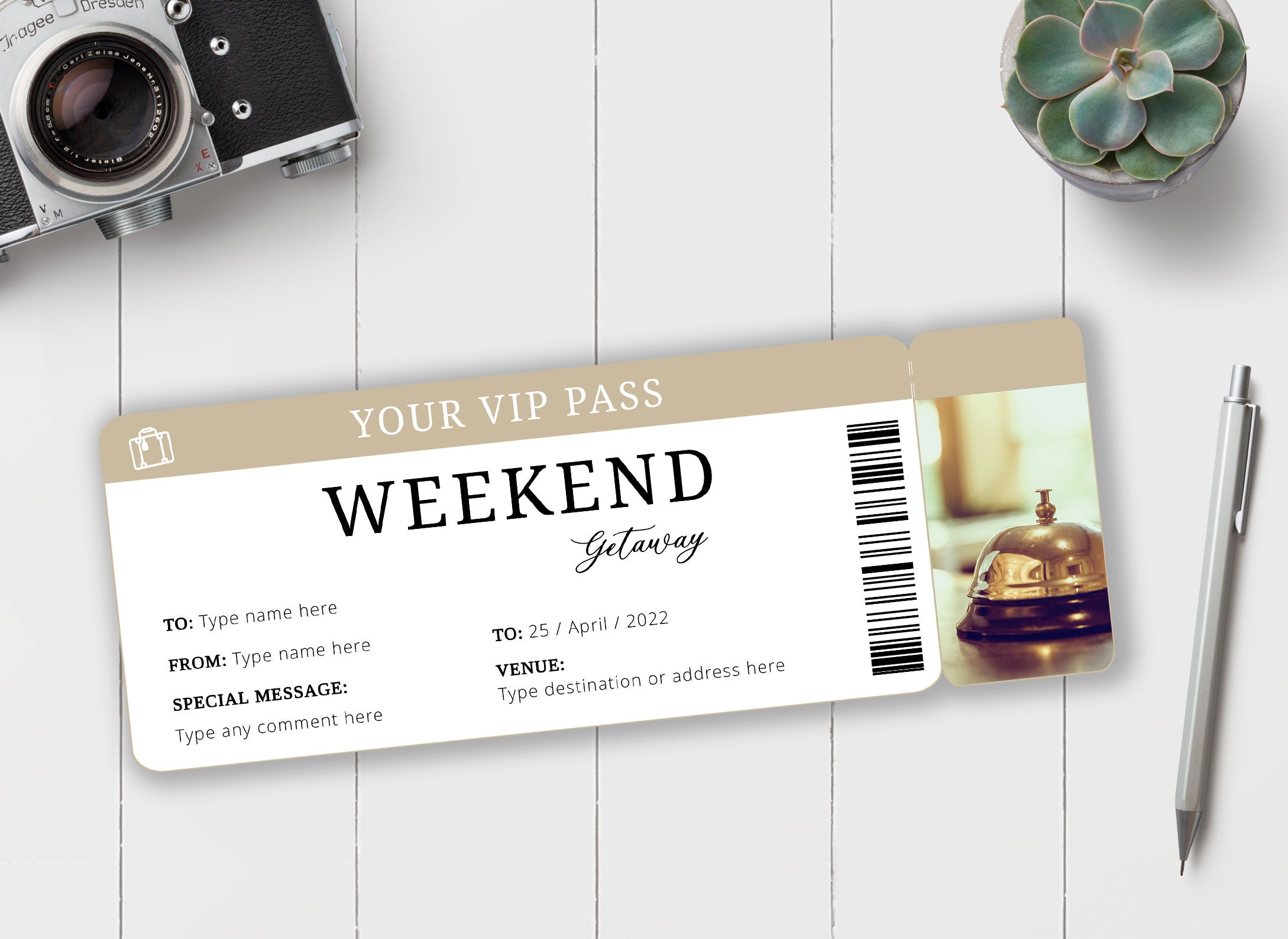 Editable Weekend Gataway Ticket Template Surprise Weekend - Etsy.de