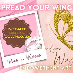 Printable Female Empowerment Art, Spread Your Wings, Instant Digital ...