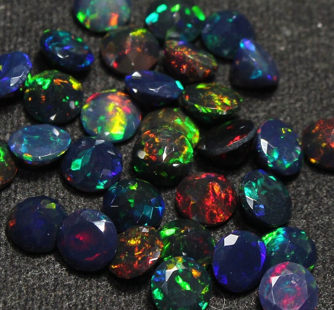 AAA Grade Opal Cut, Faceted Opal, Black Opal, Natural Ethiopian Opal ...