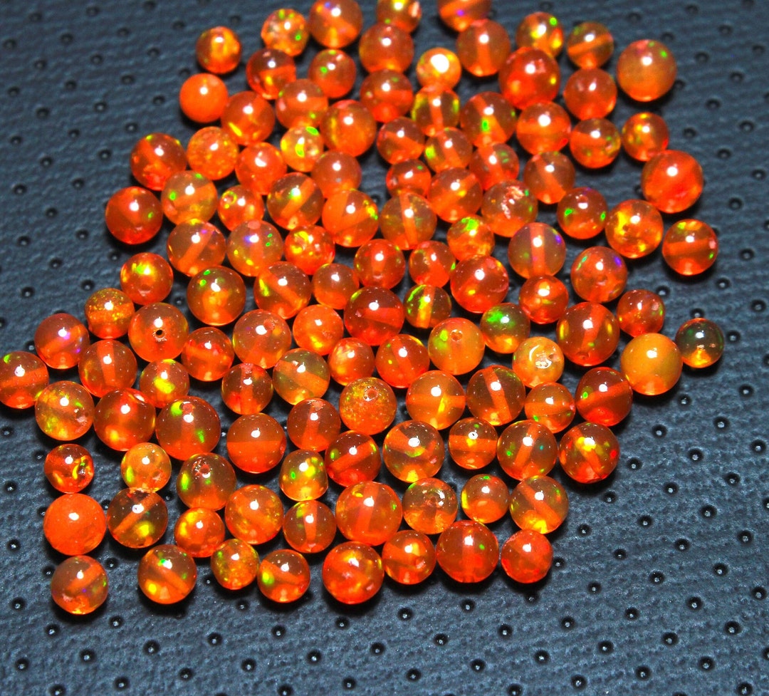 AAA Grade Opal, Opal Balls Beads, Loose Orange Opal Balls, Drilled ...