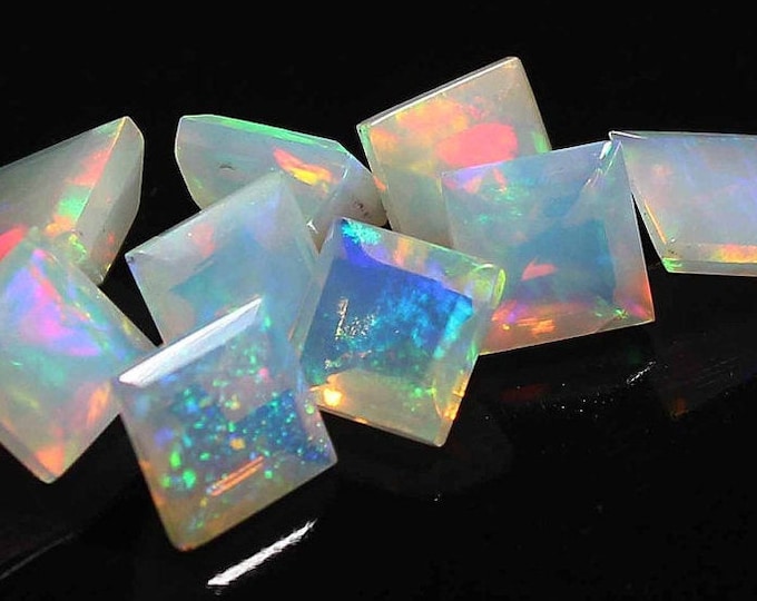 Opal Ring ~ Silver Opal Ring ~ Opal Square Ring ~ Women's Opal Ring ...