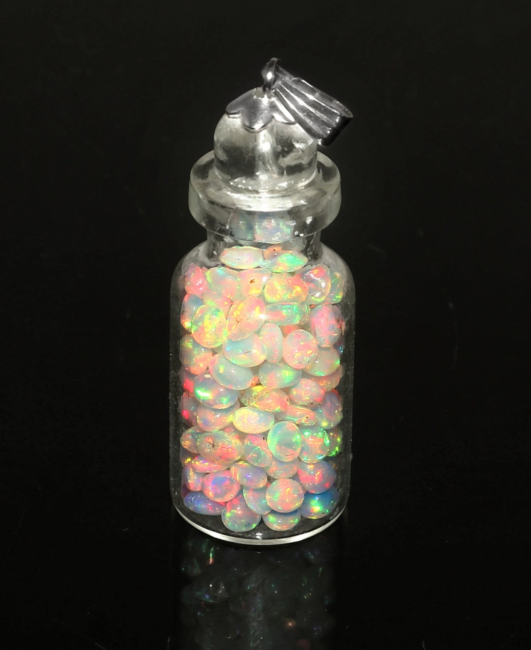 AAA Grade Opal, Ethiopian Opal Bottle Necklace With Chain, Natural Opal ...