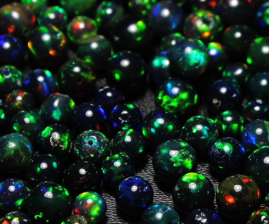 AAA Grade Opal, Opal Balls Beads, Loose Black Opal Balls, Drilled ...