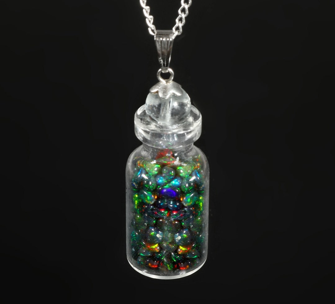 Ethiopian Opal Bottle Necklace Natural Opals Genuine - Etsy