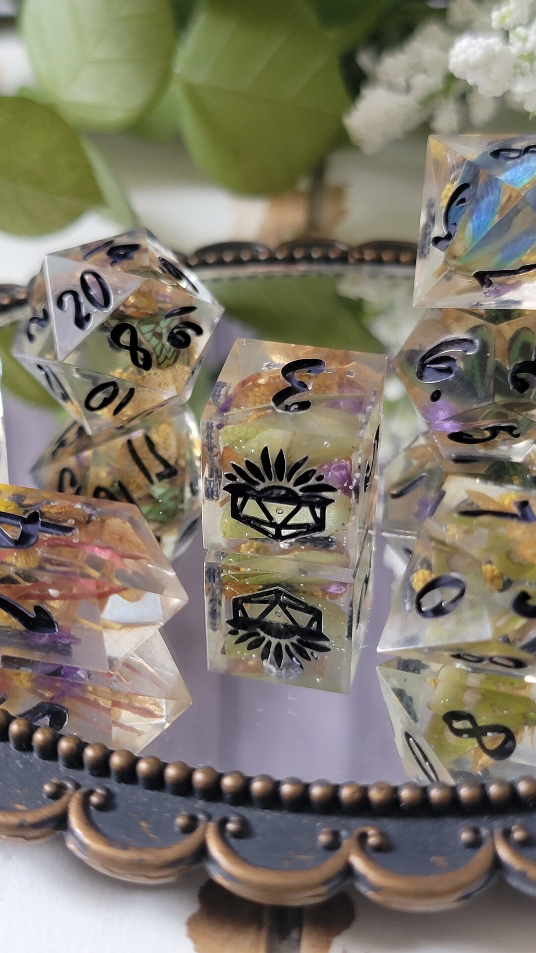 Lunar Garden Moth Handmade Dice Set - Etsy