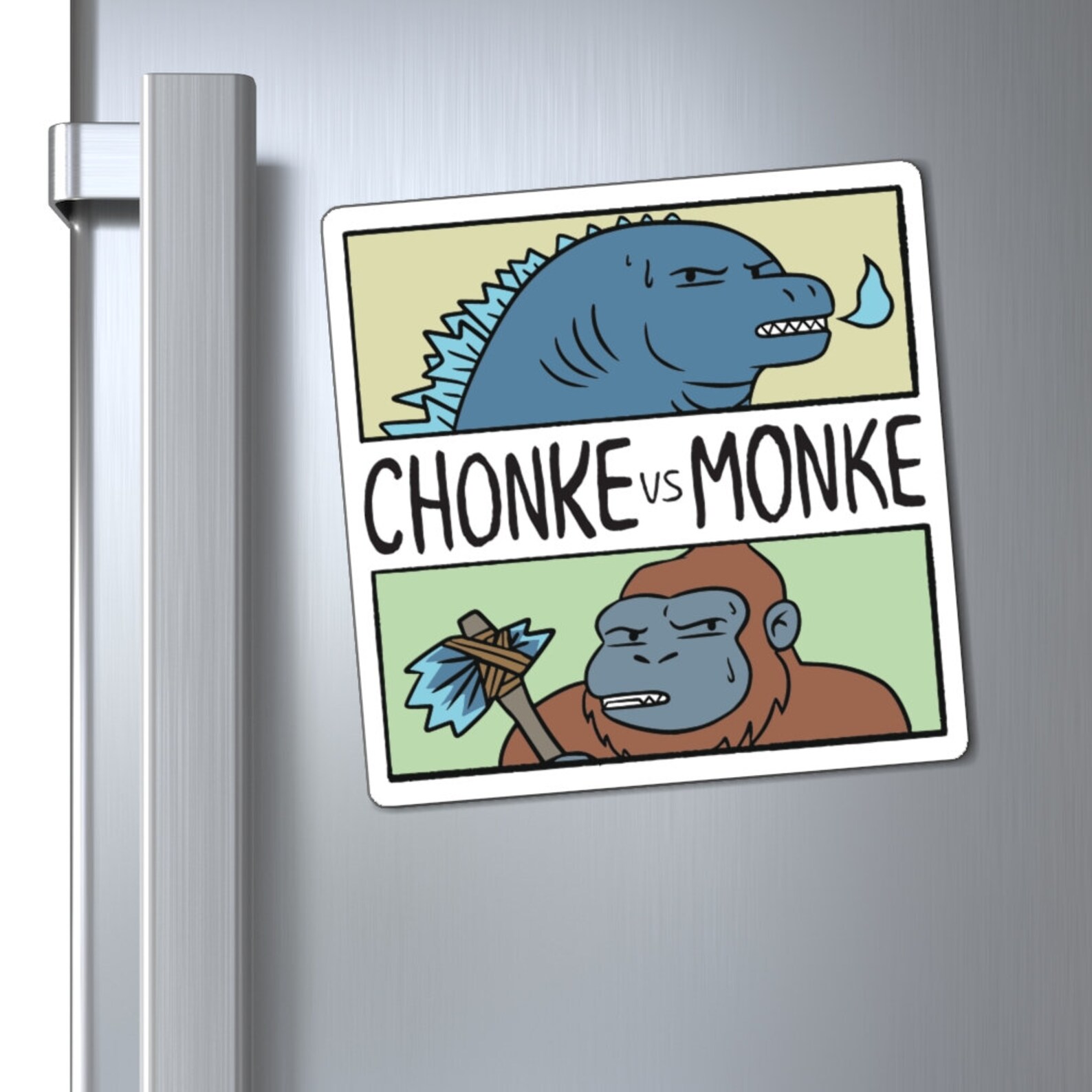 CHONKE vs MONKE Magnet | Etsy