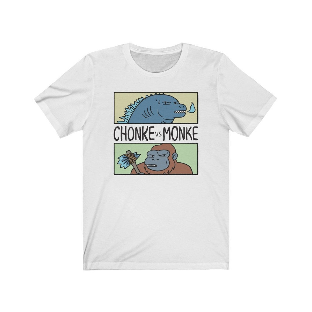 CHONKE VS MONKE (black Text) Unisex Jersey T-shirt - Etsy