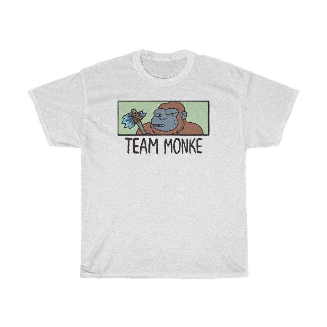 TEAM MONKE (black Text) Unisex T-shirt - Etsy