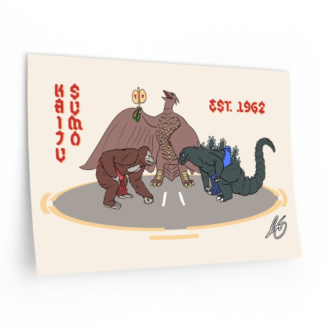 Kaiju Sumo Wall Decal - Etsy